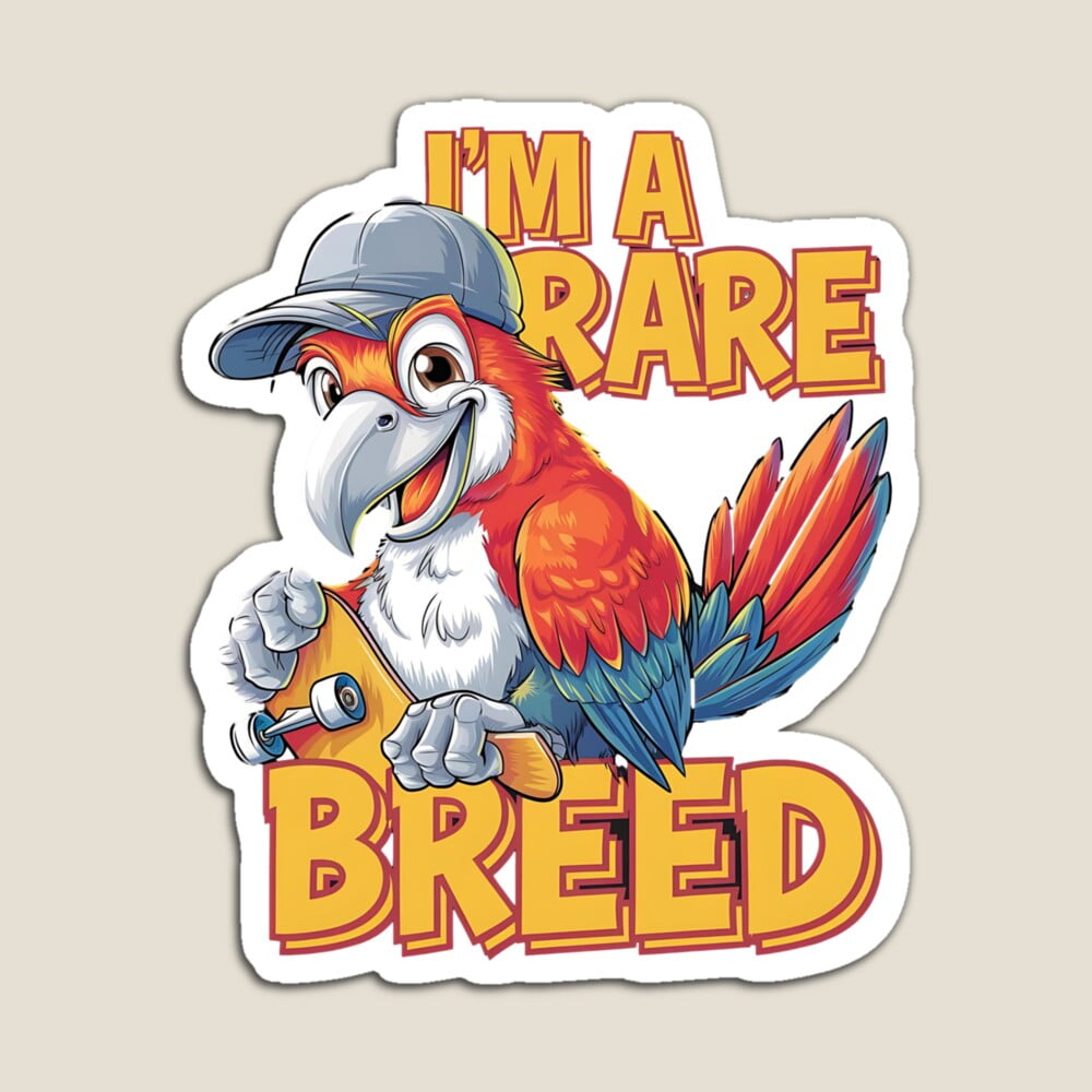 Kira - I'M A Rare Breed, Parrot, Cockatoo, Vibrant Feathers, Artistic Bird Sticker - 6672 Hot ...