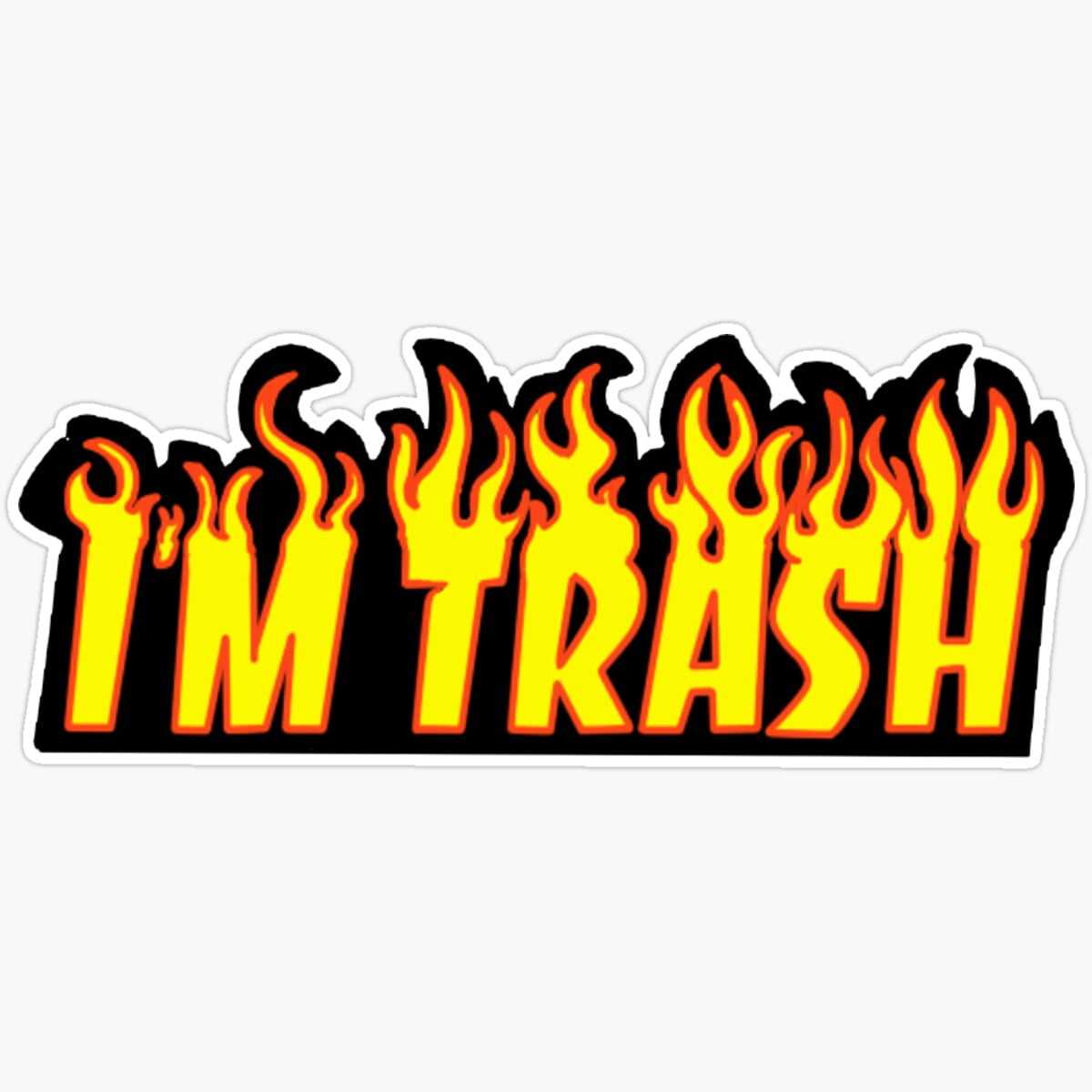 Kira I'M TRASH // TRASHER INSPIRED LOGO Sticker Decorative Laptop ...