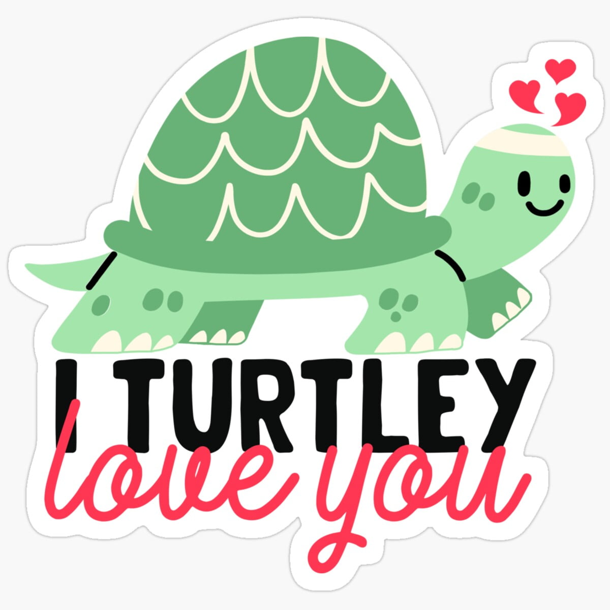 Kira I Turtley Love You Cute Turtle With Hearts Funny Sayings For ...