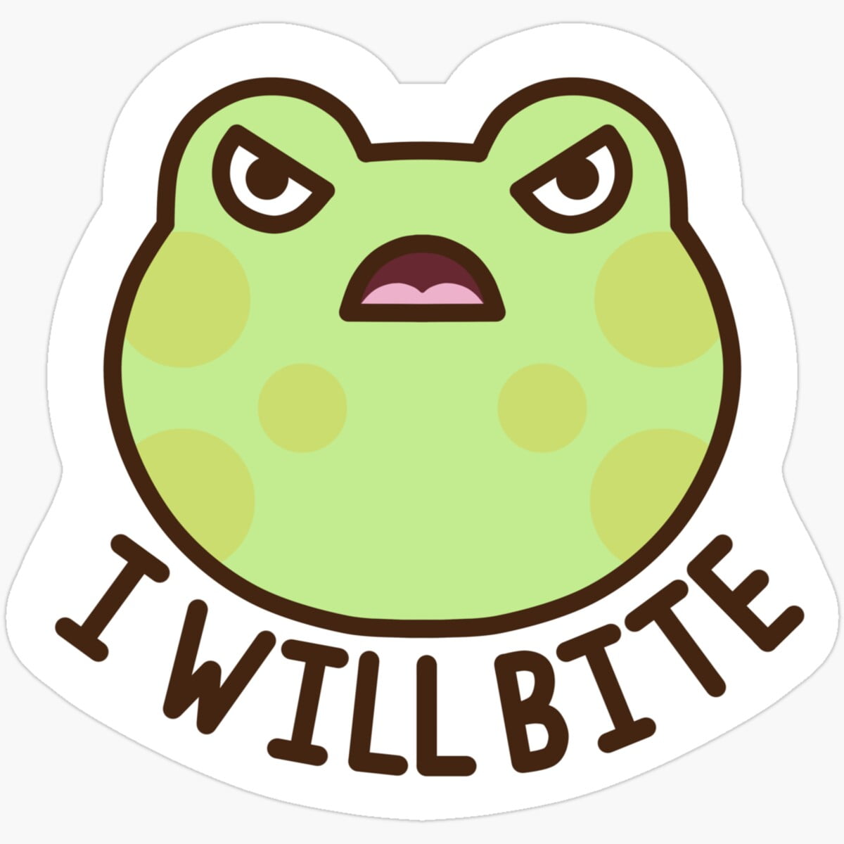 Kira I Will Bite Angry Frog Sticker Decorative Laptop, Phone Stickers ...