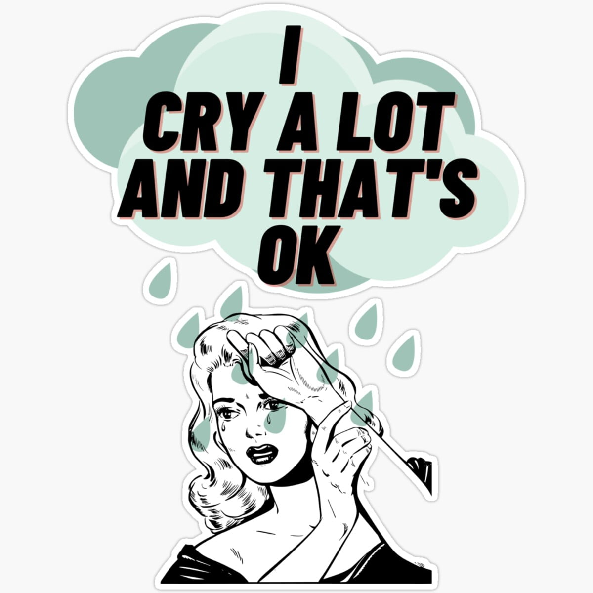 Kira I cry a lot, and that's ok - retro comic Sticker Decorative Laptop ...