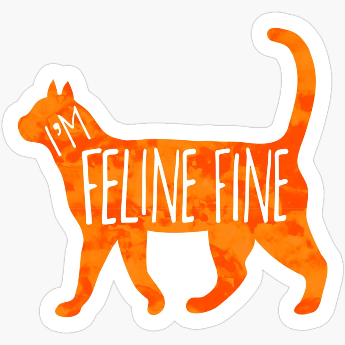 Kira I'm FELINE fine - Cat Pun Sticker Decorative Laptop, Phone ...