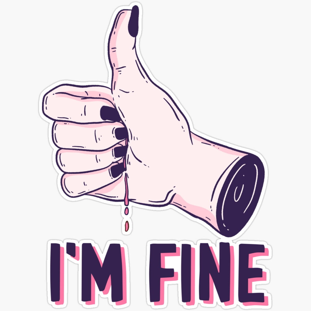 Kira I’m fine - thumbs up Sticker Decorative Laptop, Phone Stickers ...