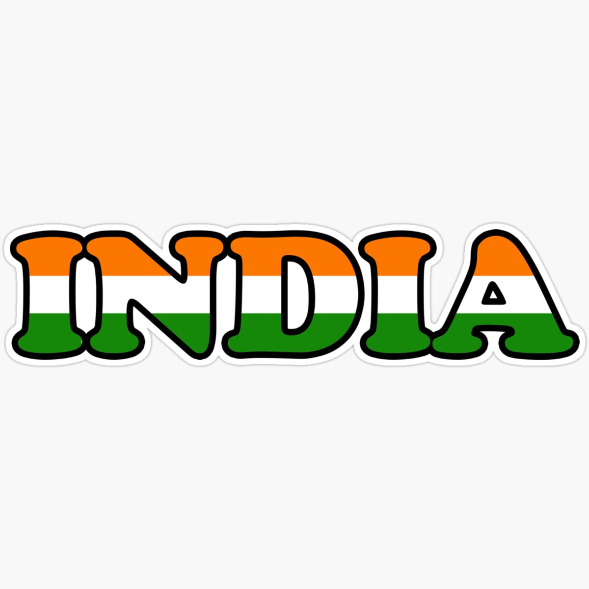Kira INDIA FLAG COLOUR TEXT Sticker Decorative Laptop, Phone Stickers ...