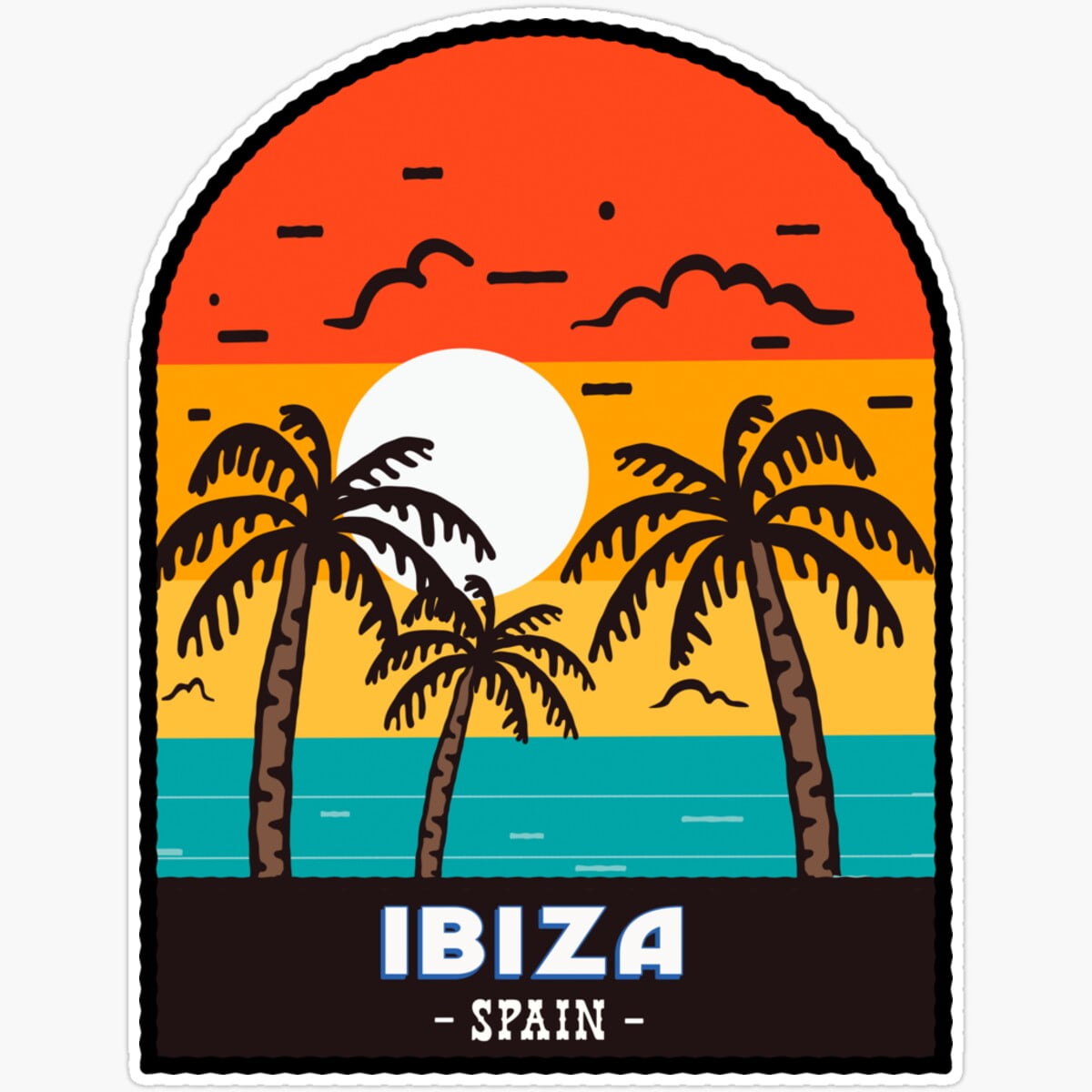 Kira Ibiza Spain retro España Sticker Decorative Laptop, Phone Stickers ...