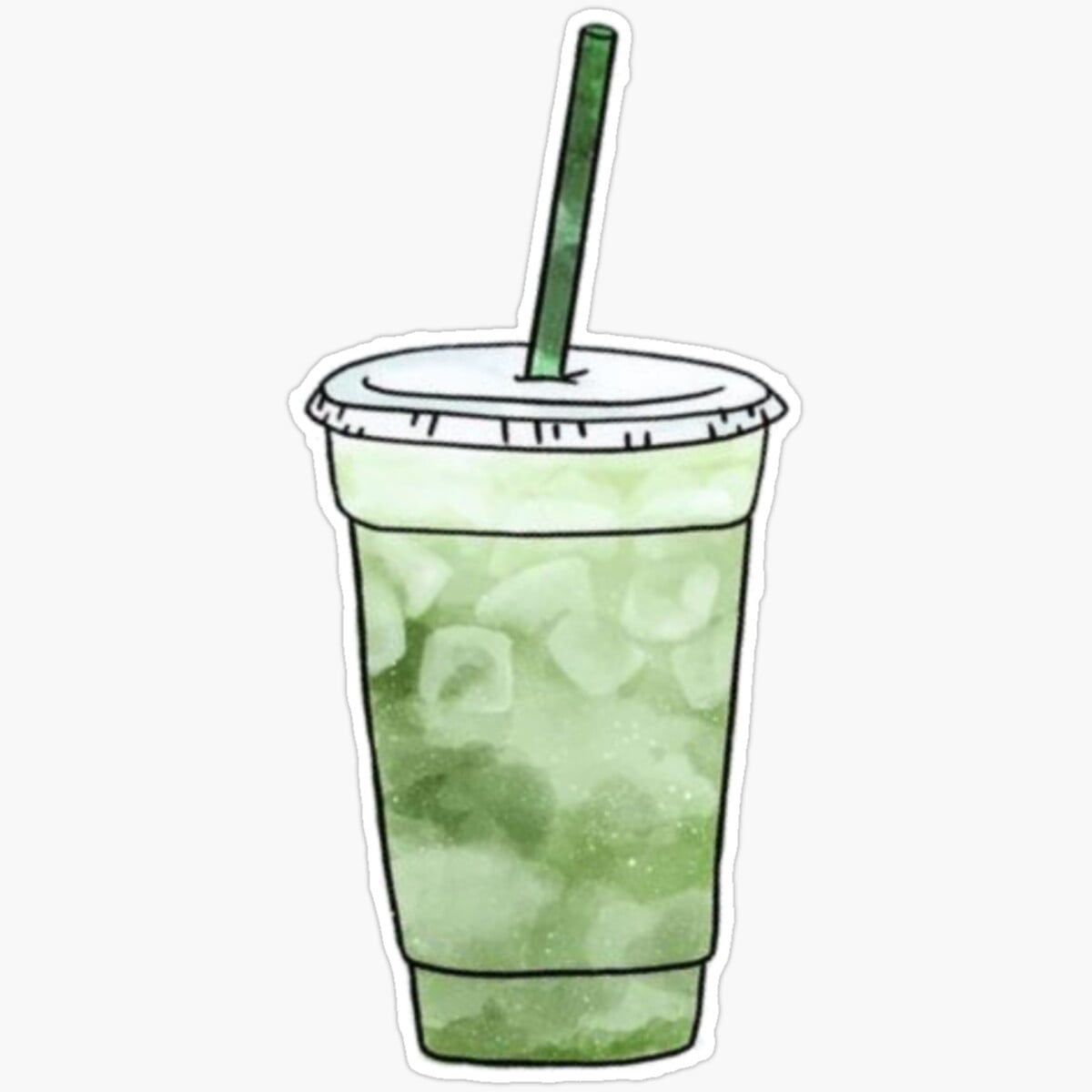 Kira Iced Matcha Latte Sticker Decorative Laptop, Phone Stickers ...