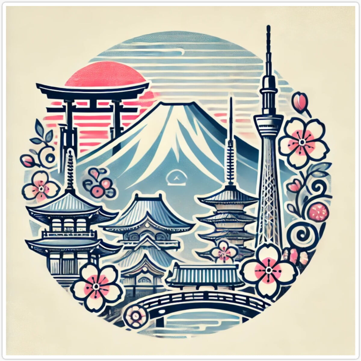 Kira Iconic Japanese Culture Design – Mount Fuji, Tokyo Skytree ...