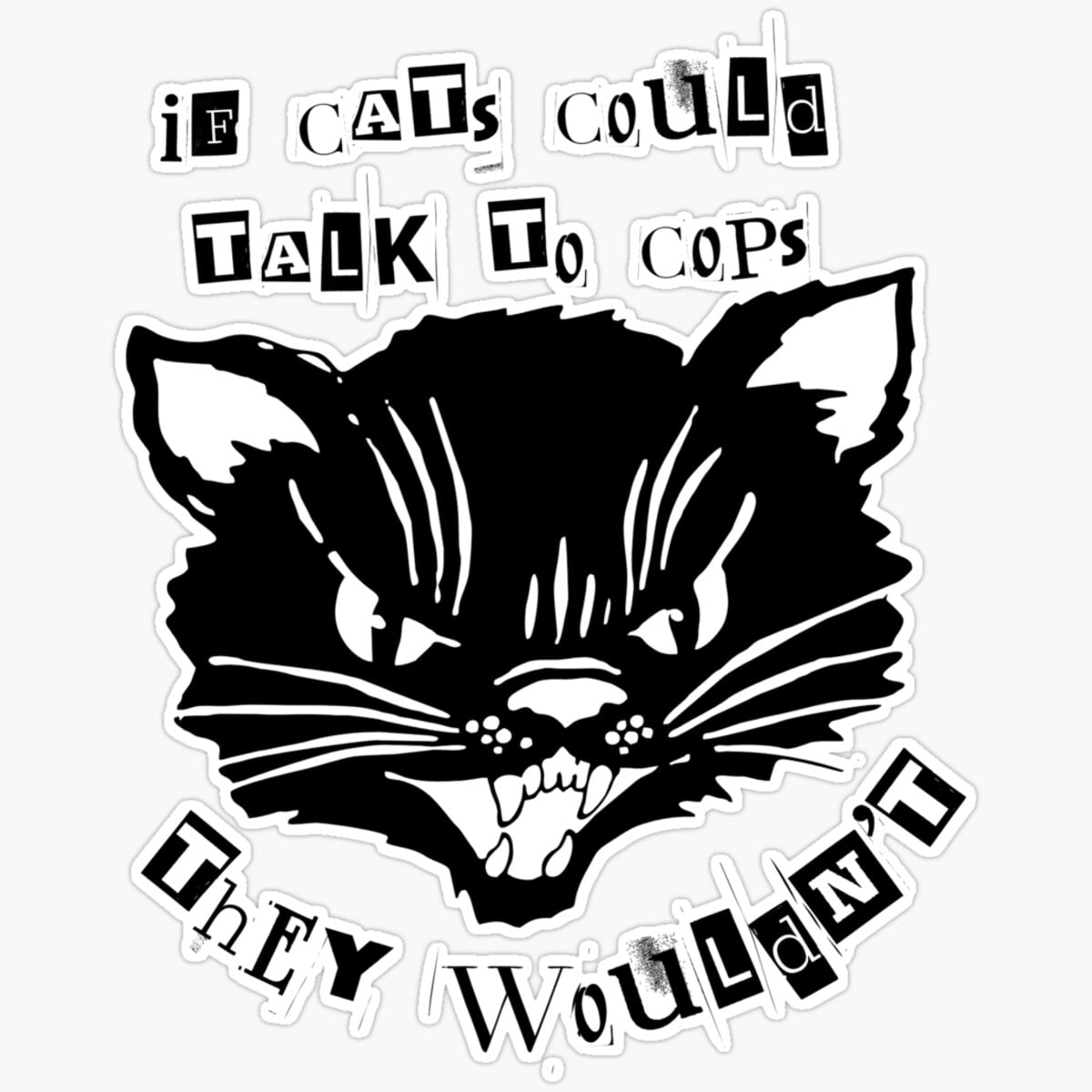 Kira If Cats Could Talk To Cops Sticker Decorative Laptop, Phone ...
