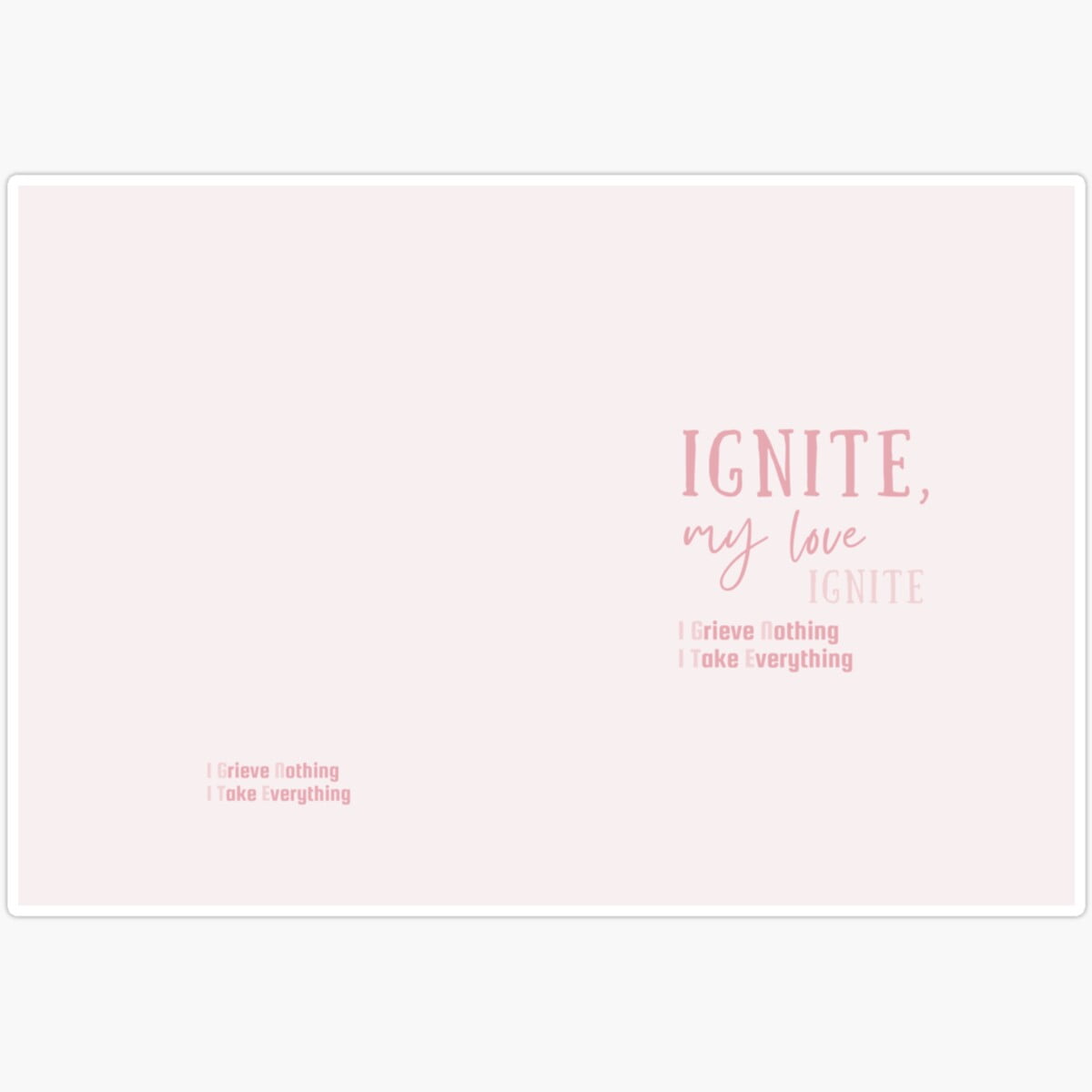 Kira Ignite, my love. IGNITE. Pink version Sticker Decorative Laptop ...