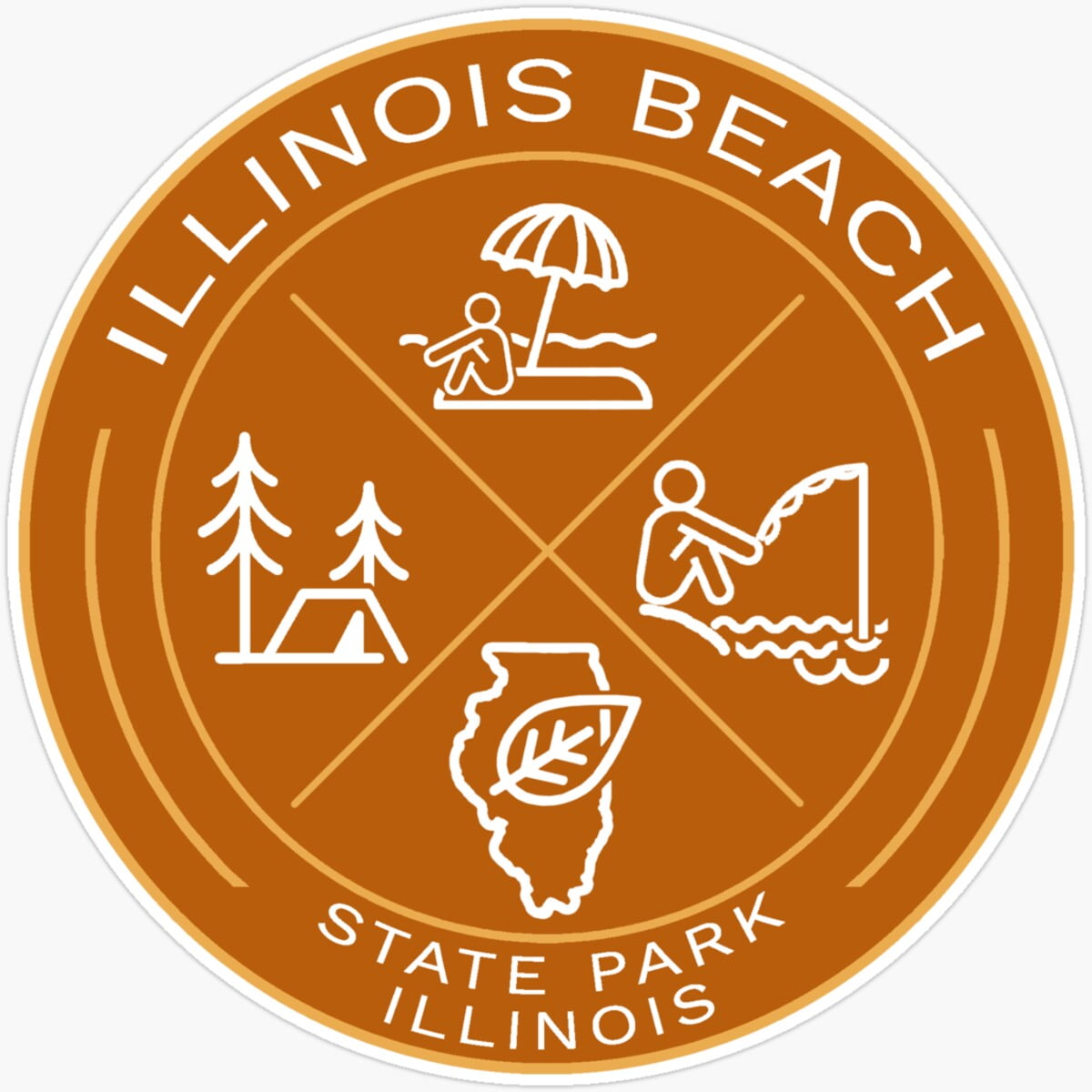 Kira Illinois Beach State Park Heraldic Logo Sticker Decorative Laptop ...