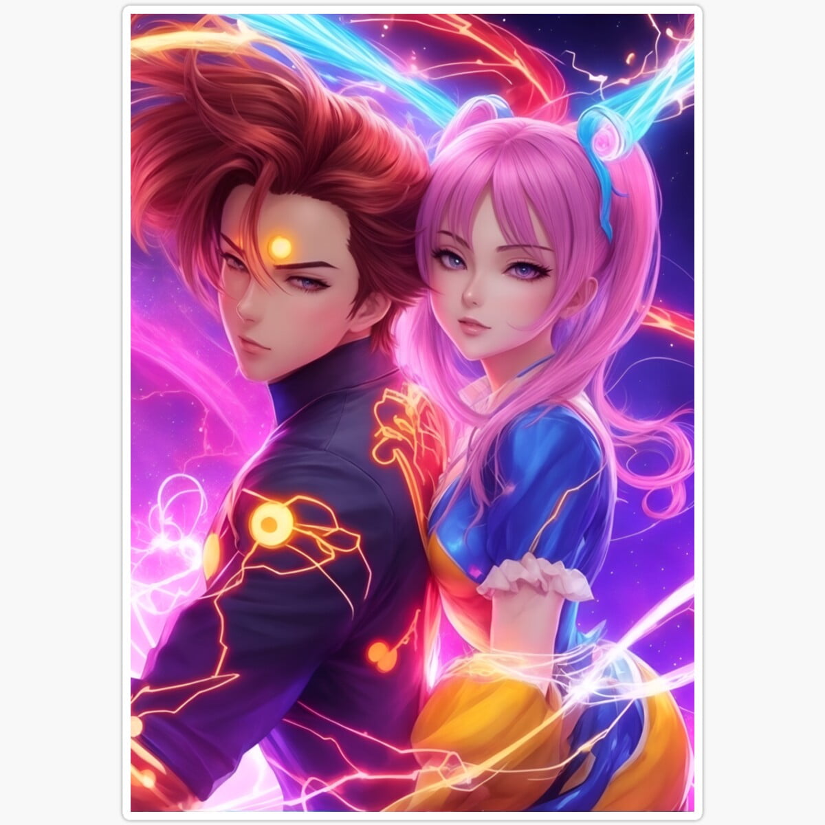 Kira Illuminate Your Look with Anime Neon Light Style Sticker ...