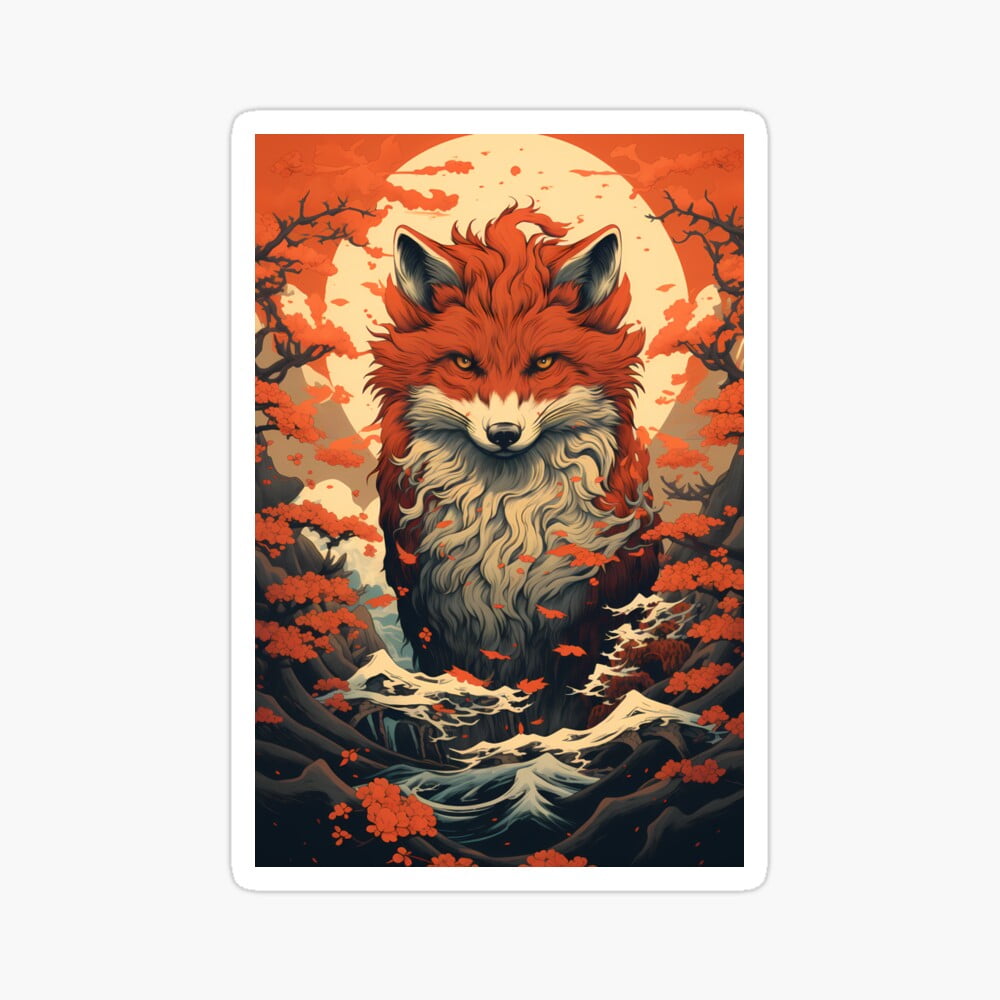 Kira Illustration Youkai Glossy Sticker - Kir 2313 Decorative Laptop, Phone Stickers, Waterproof ...