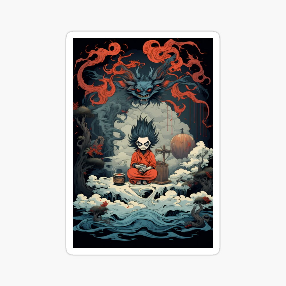 Kira Illustration Youkai Glossy Sticker - Kir 2330 Decorative Laptop, Phone Stickers, Waterproof ...