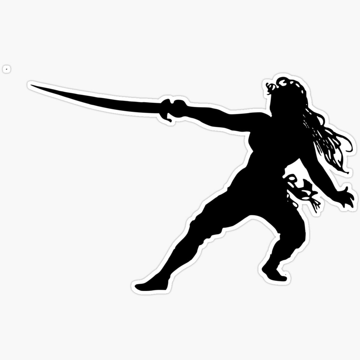 Kira Illustration od girl pirate with big knife Sticker Decorative ...