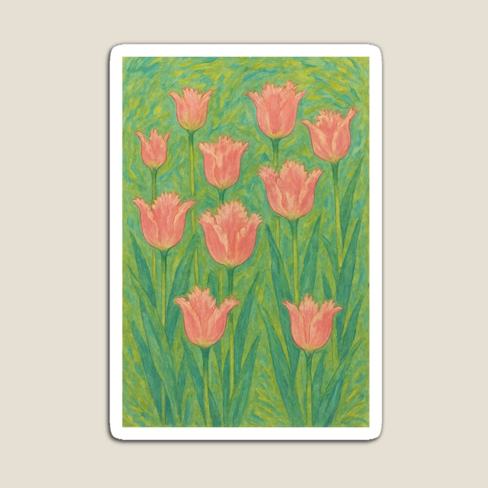 Kira - Impressionist Pink Tulips - Ai Enhanced From Original Photo ...