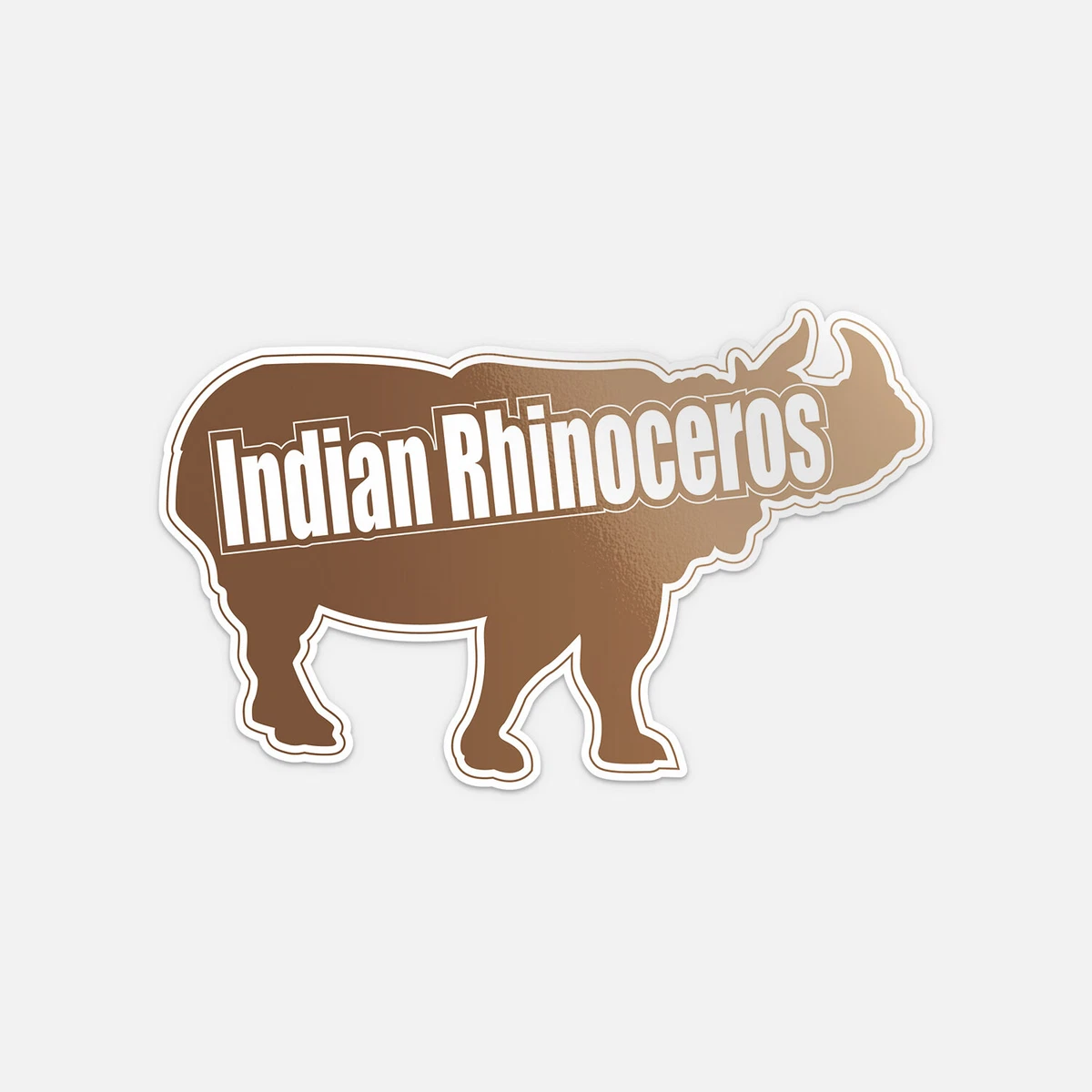 Kira Indian Rhinoceros Wild Animal Stamp Vinyl Sticker Decal Waterproof ...