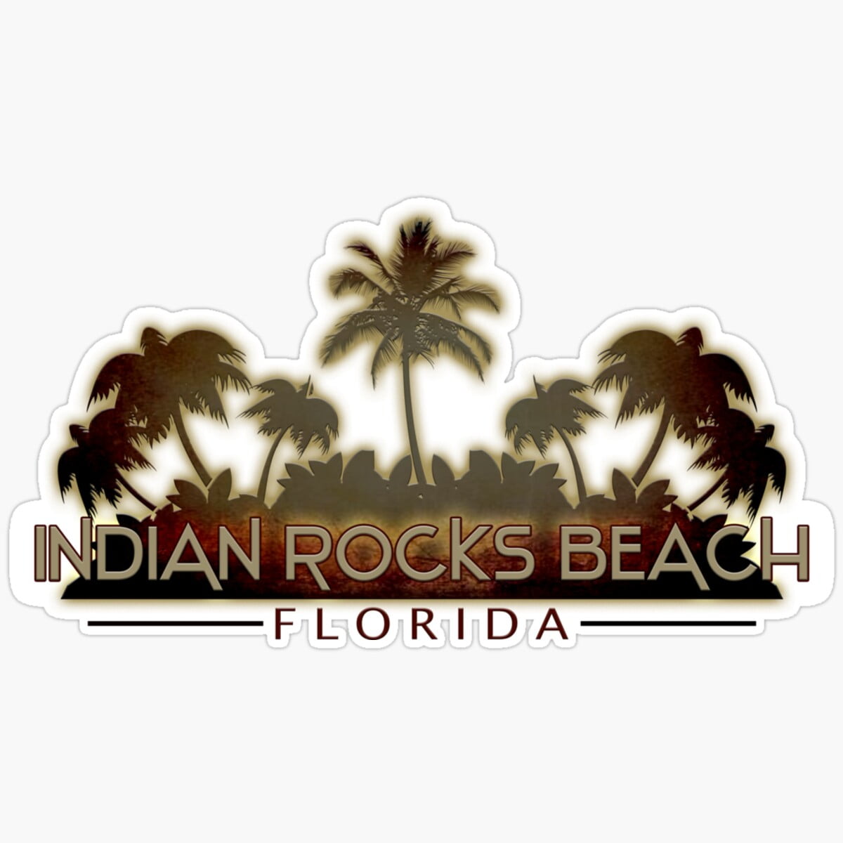 Kira Indian Rocks Beach Florida palm tree words Sticker Decorative ...