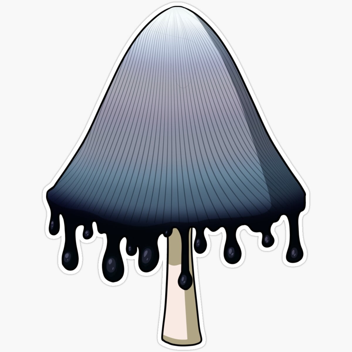 Kira Inky Cap Mushroom Sticker Decorative Laptop, Phone Stickers ...