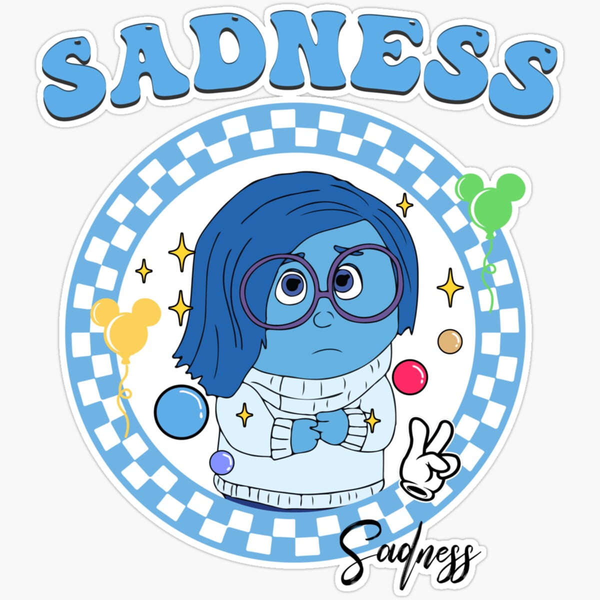 Kira Inside Out 2 - Sadness Character Art Sticker Decorative Laptop ...