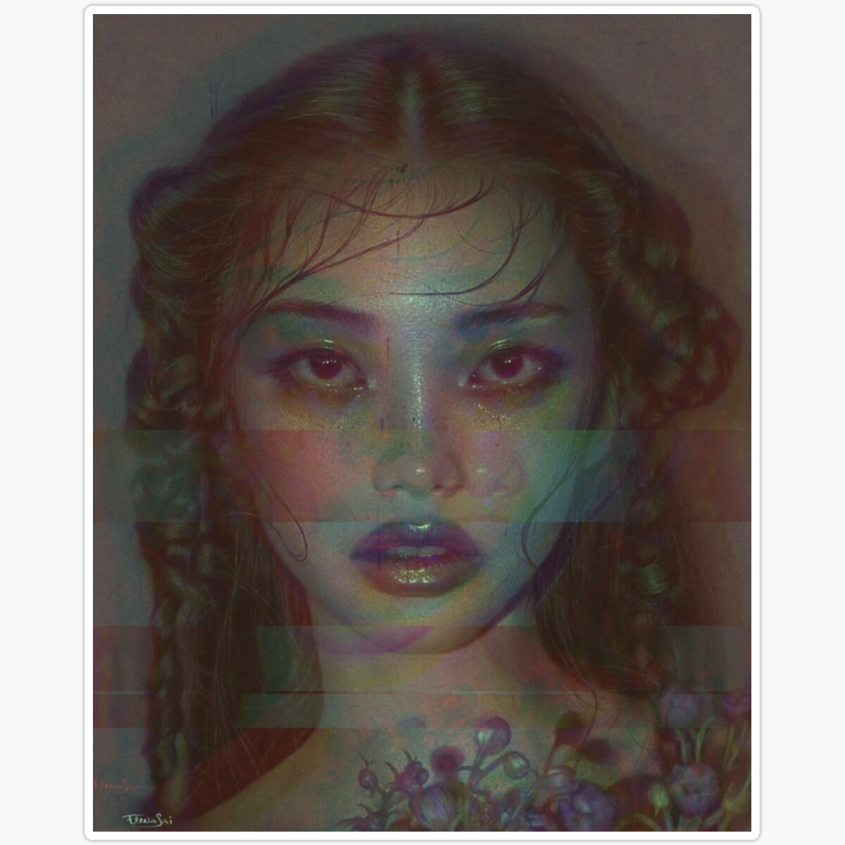 Kira Intense Stare Glitching Sticker Decorative Laptop, Phone Stickers ...