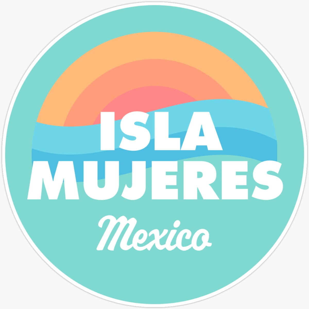 Kira Isla Mujeres Retro Beach Badge Sticker Decorative Laptop, Phone ...