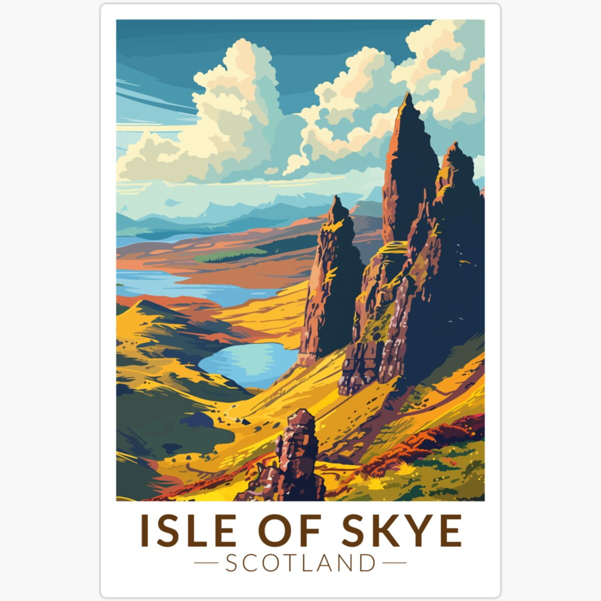 Kira Isle of Skye Scotland Travel Art Vintage Sticker Decorative Laptop ...