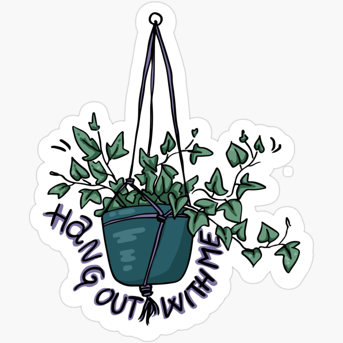 Kira Ivy hanging plant Sticker Decorative Laptop, Phone Stickers ...