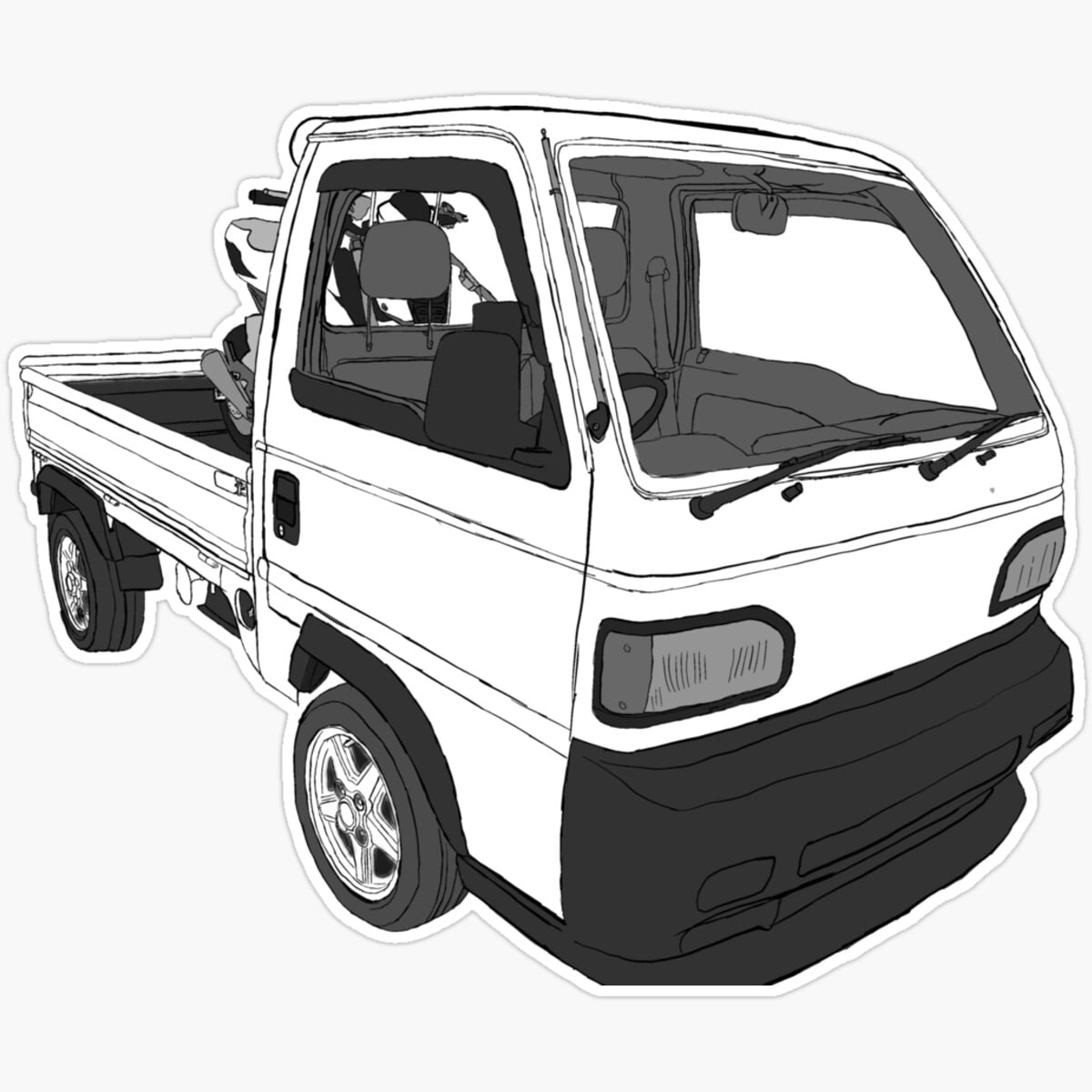 Kira JDM mini truck Sticker Decorative Laptop, Phone Stickers ...