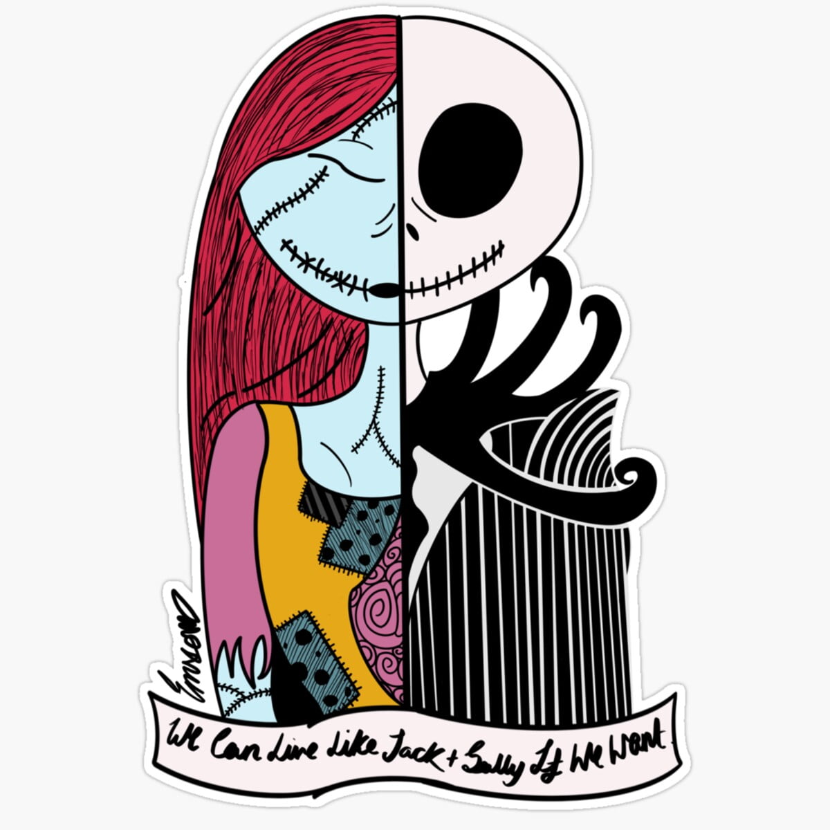 Kira Jack and Sally - Blink 182 I Miss You Sticker Decorative Laptop ...