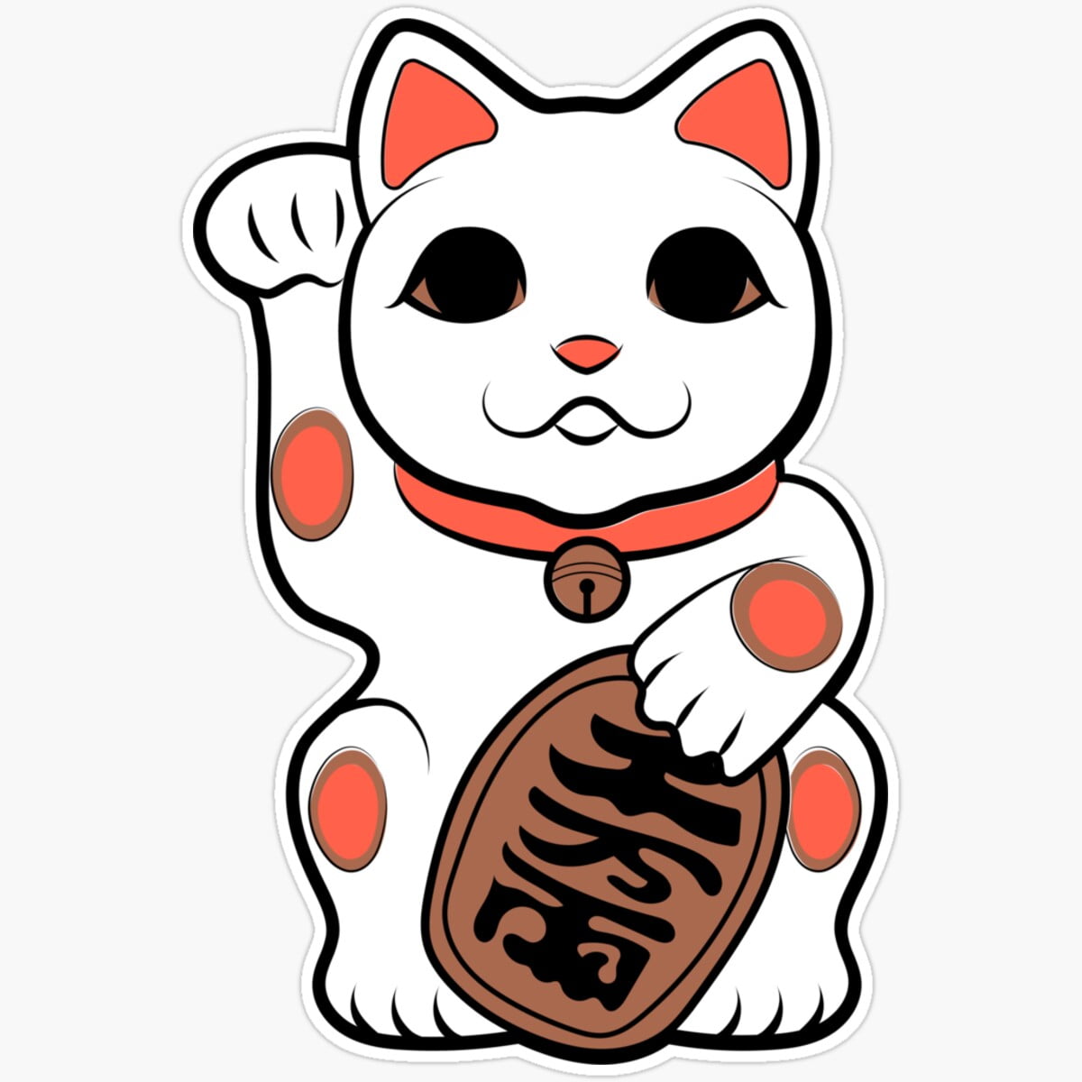 Kira Japan Cat Figurine | Maneki-neko | Good Luck Sticker Decorative ...