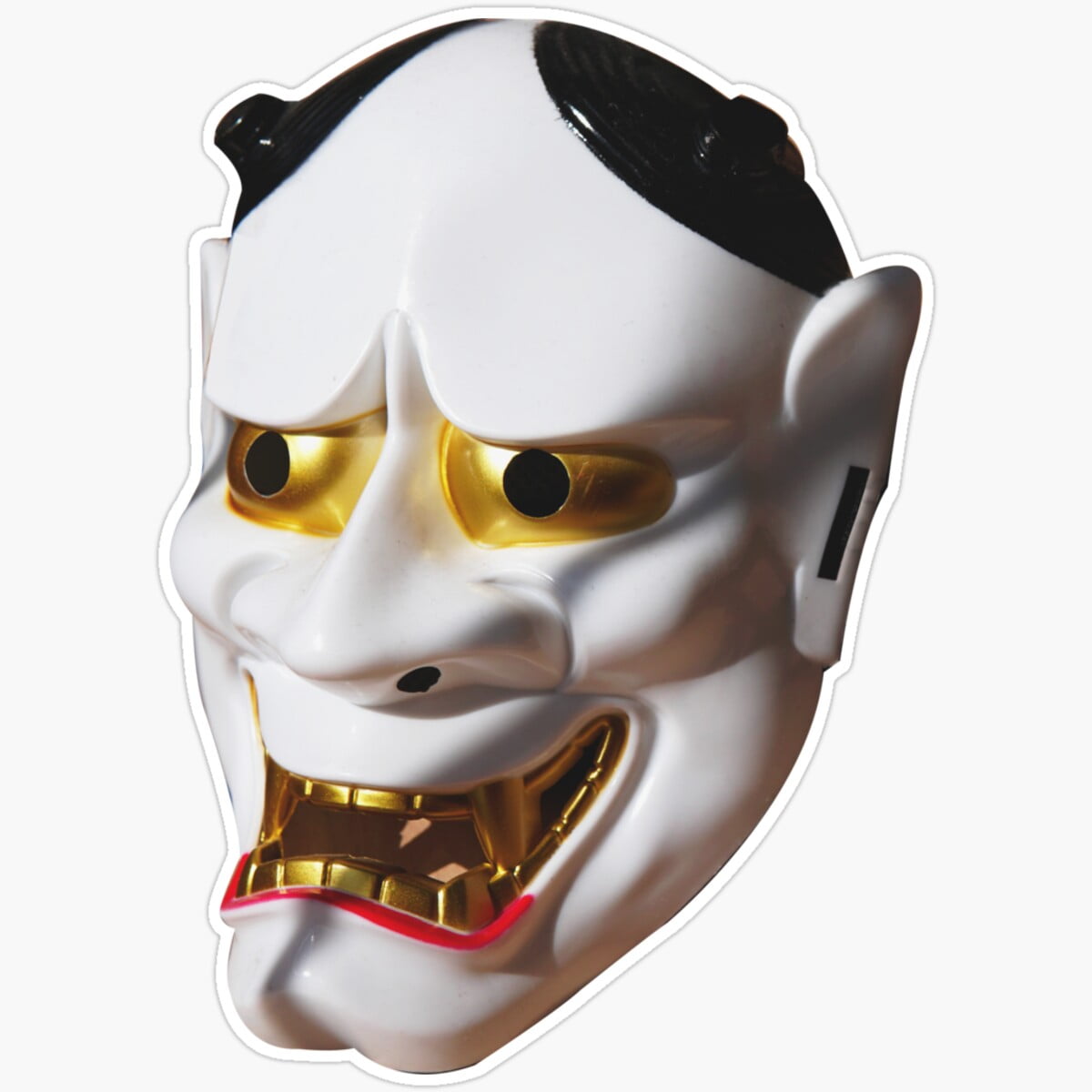 Kira Japan Noh Theatre White Demon Mask - Hannya Sticker Decorative ...