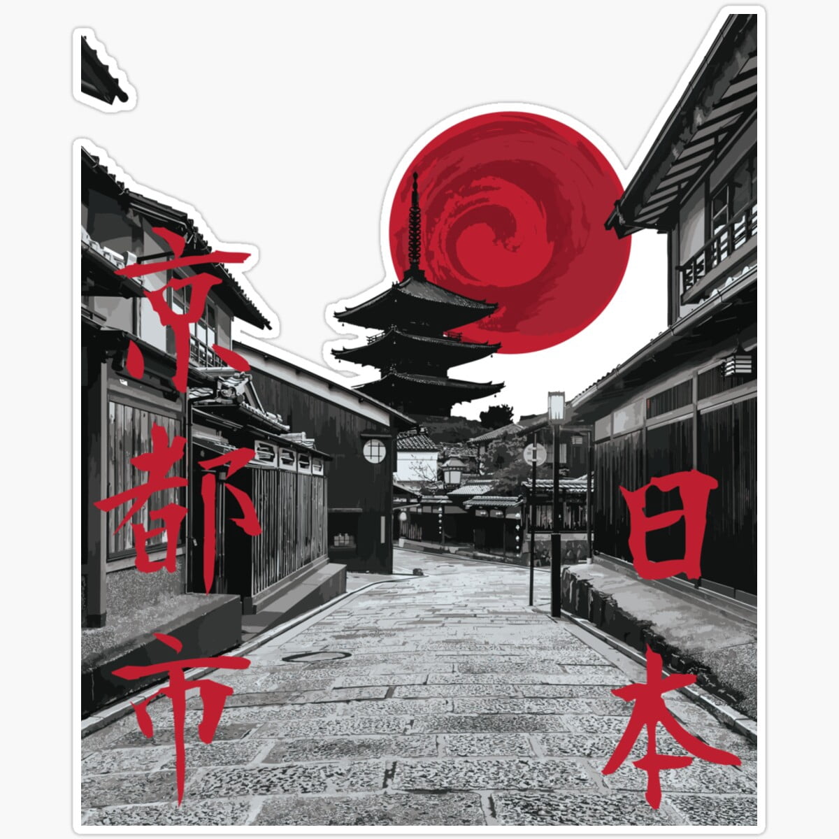 Kira Japan Vintage Kyoto Japanese Art Sticker Decorative Laptop, Phone ...