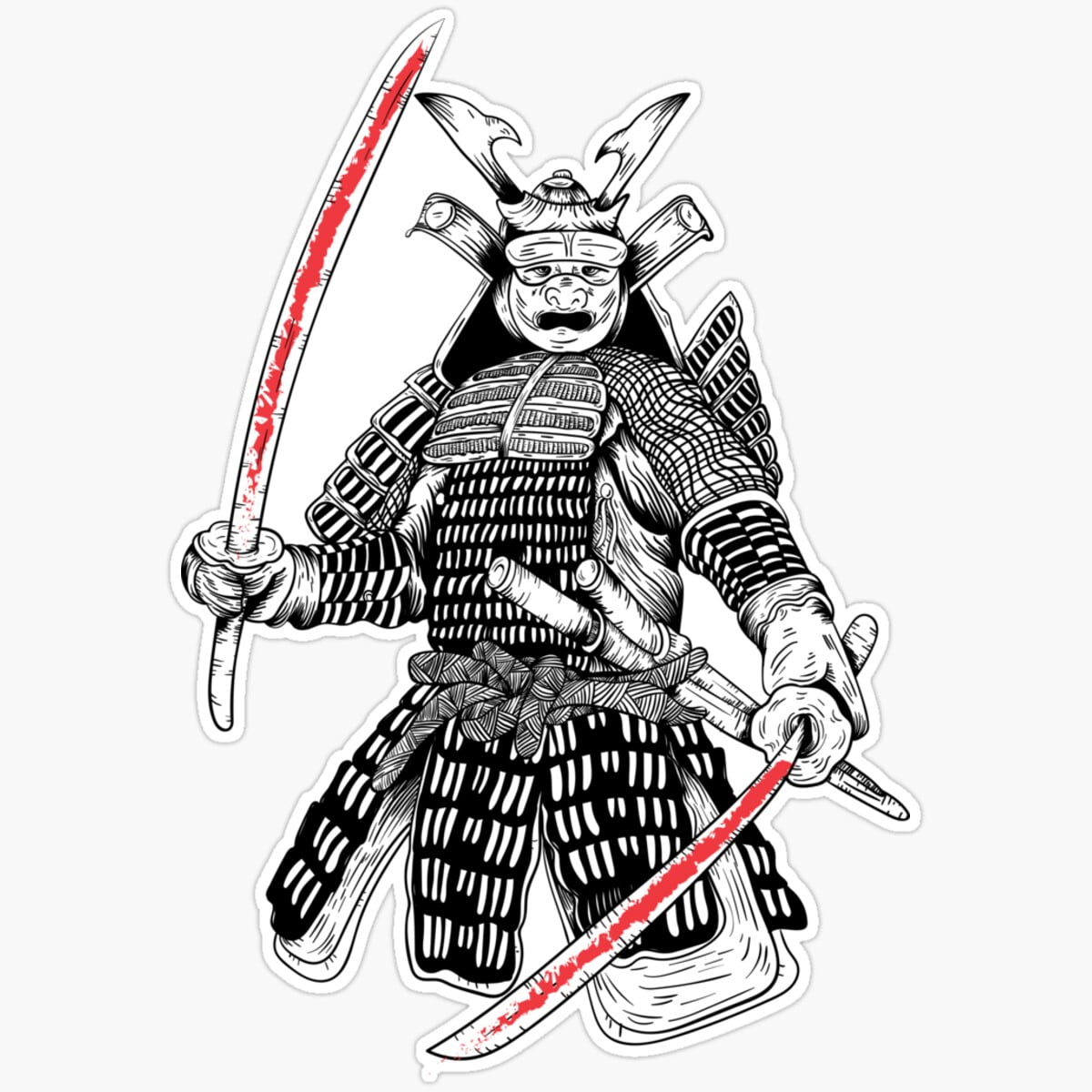 Kira Japan samurai warrior katana sword fight. Sticker Decorative ...