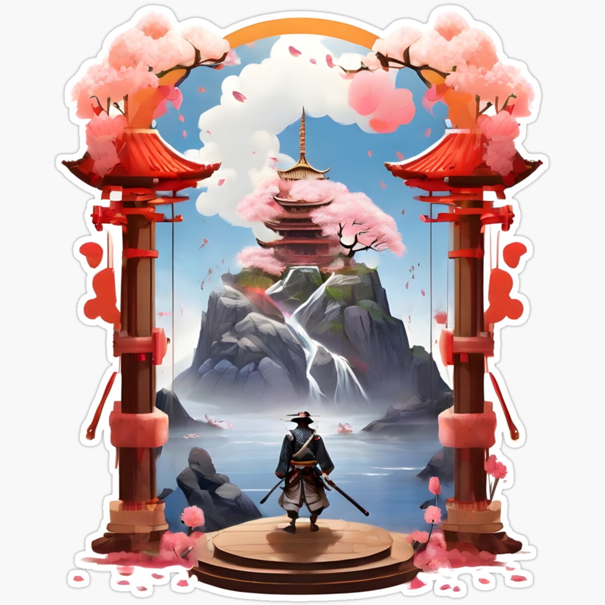 Kira Japanese Aesthetics: Japanese Warrior Art Sticker Decorative ...