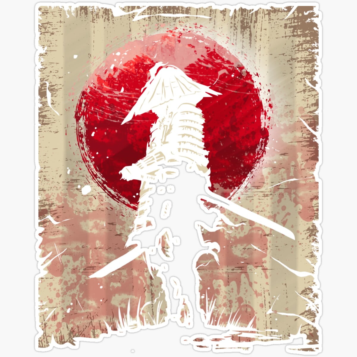 Kira Japanese Art Samurai Vintage Fighter Retro Design Sticker ...