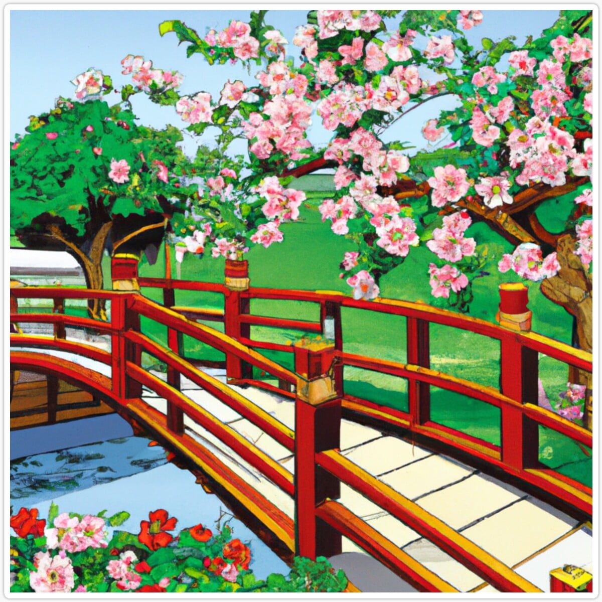 Kira Japanese Bridge with Sakura Tree: A Serene Blend of Nature and ...