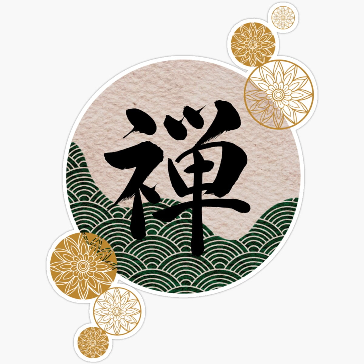 Kira Japanese Calligraphy Zen(禅) Sticker Decorative Laptop, Phone ...