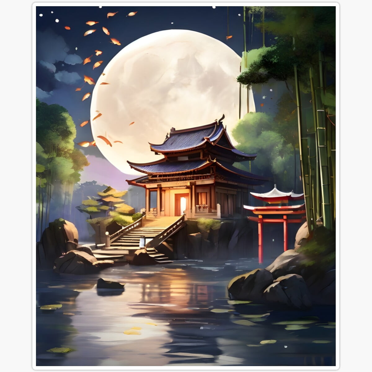 Kira Japanese Countryside: Traditional Japanese Scene Sticker ...