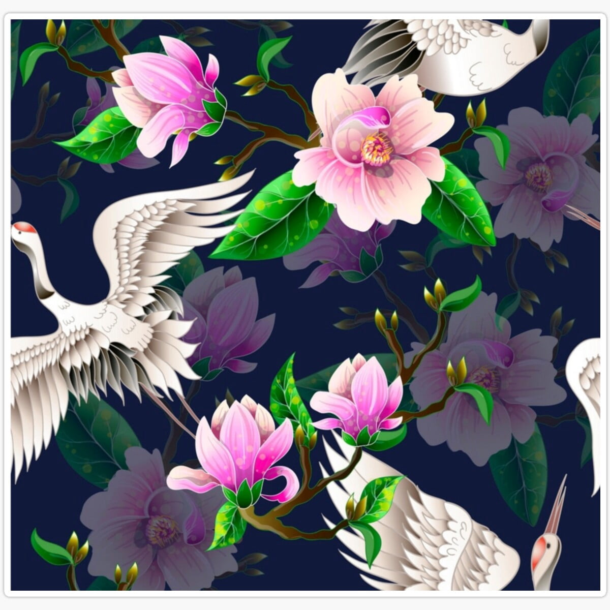 Kira Japanese Crane Art Sticker Decorative Laptop, Phone Stickers ...
