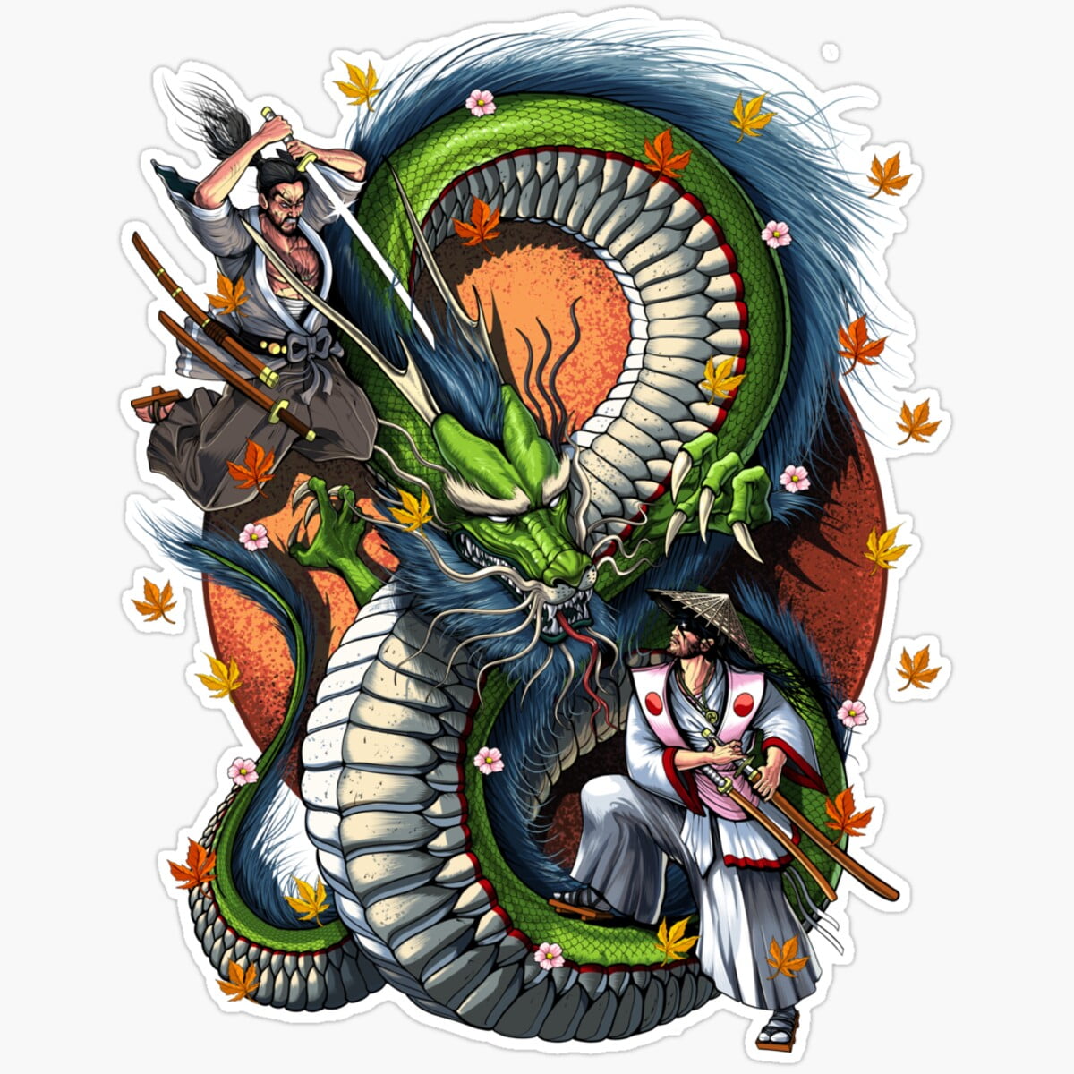Kira Japanese Dragon Samurai Sticker Decorative Laptop, Phone Stickers ...