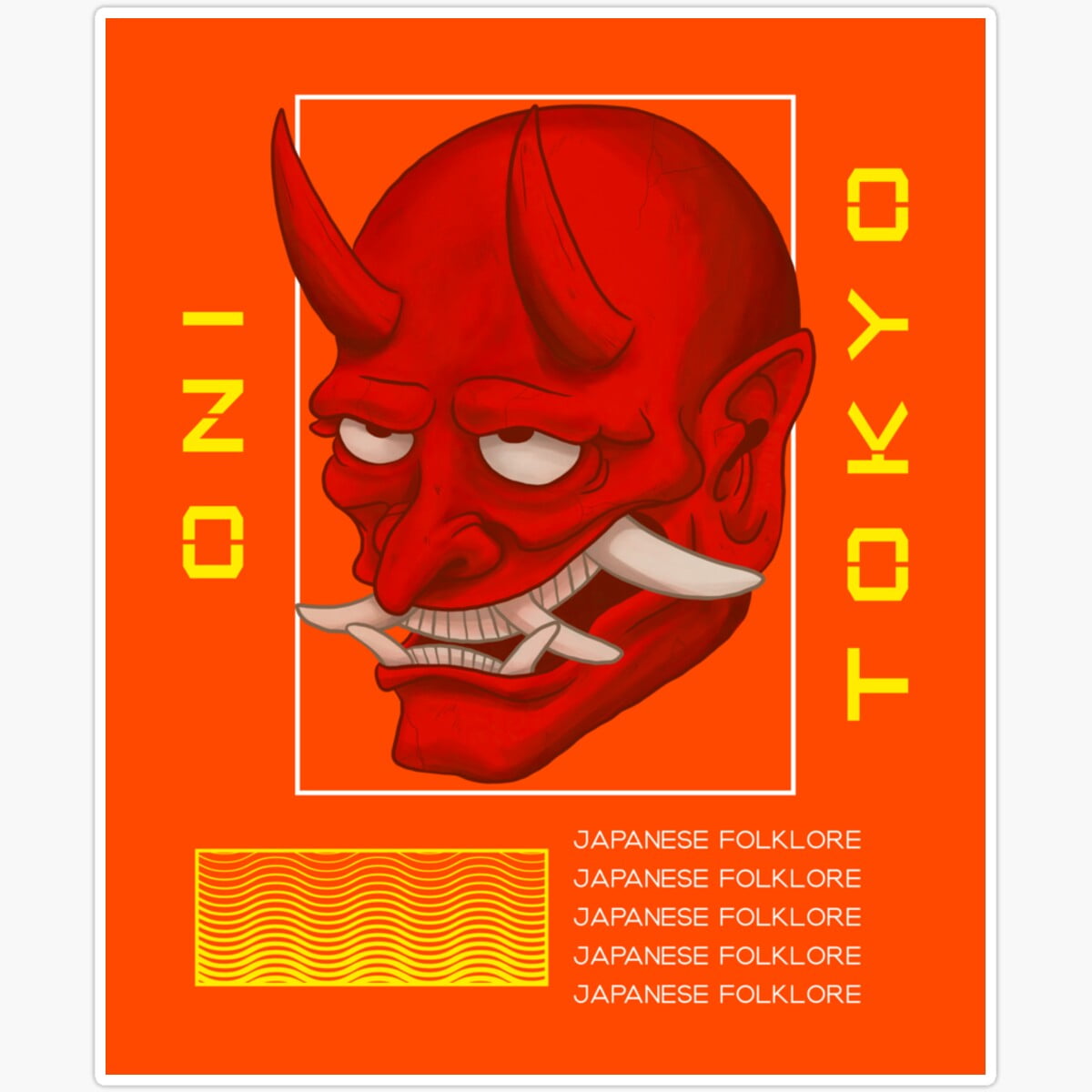 Kira Japanese Folklore, Red Oni - Tokyo Culture Sticker Decorative ...