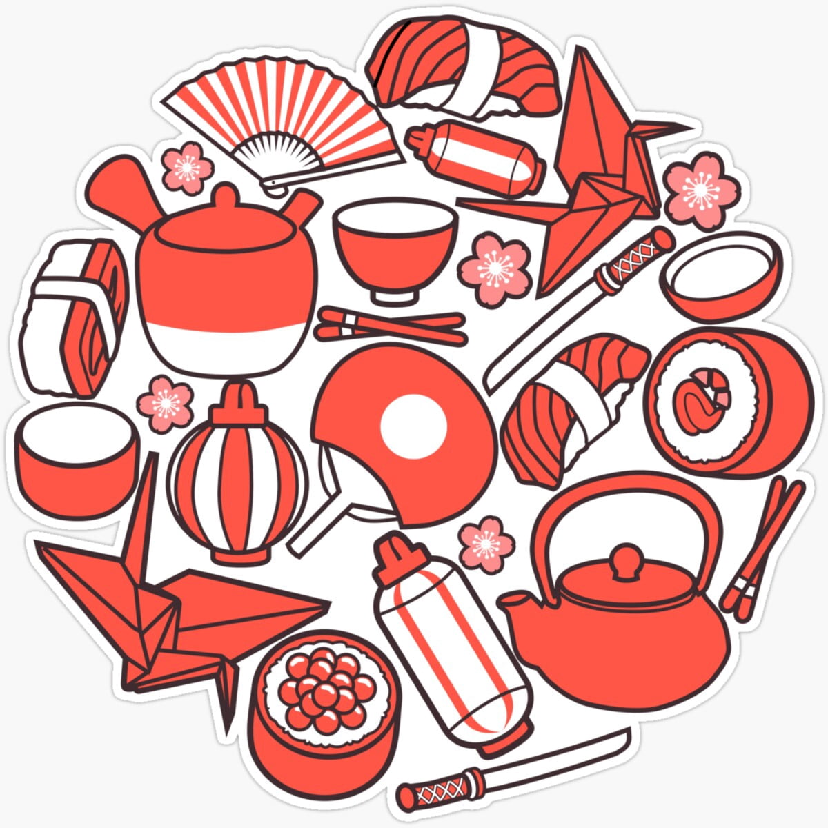 Kira Japanese Food and Culture Sticker Decorative Laptop, Phone ...