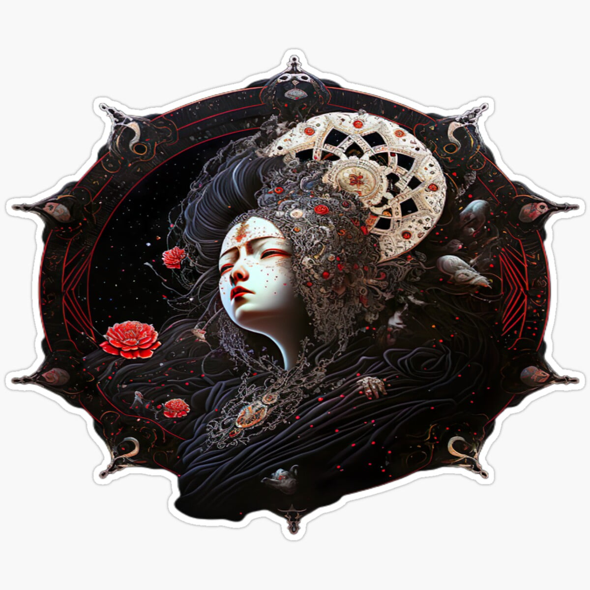 Kira Japanese Geisha Girl Japan Art Sticker Decorative Laptop, Phone ...