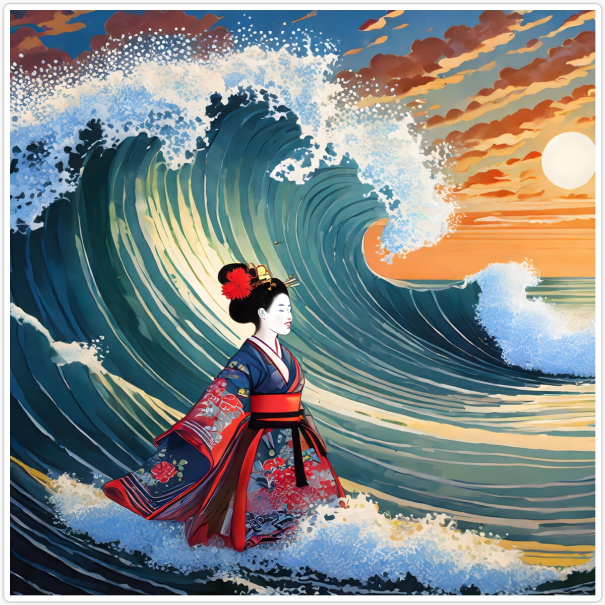 Kira Japanese Geisha Sticker Decorative Laptop, Phone Stickers ...