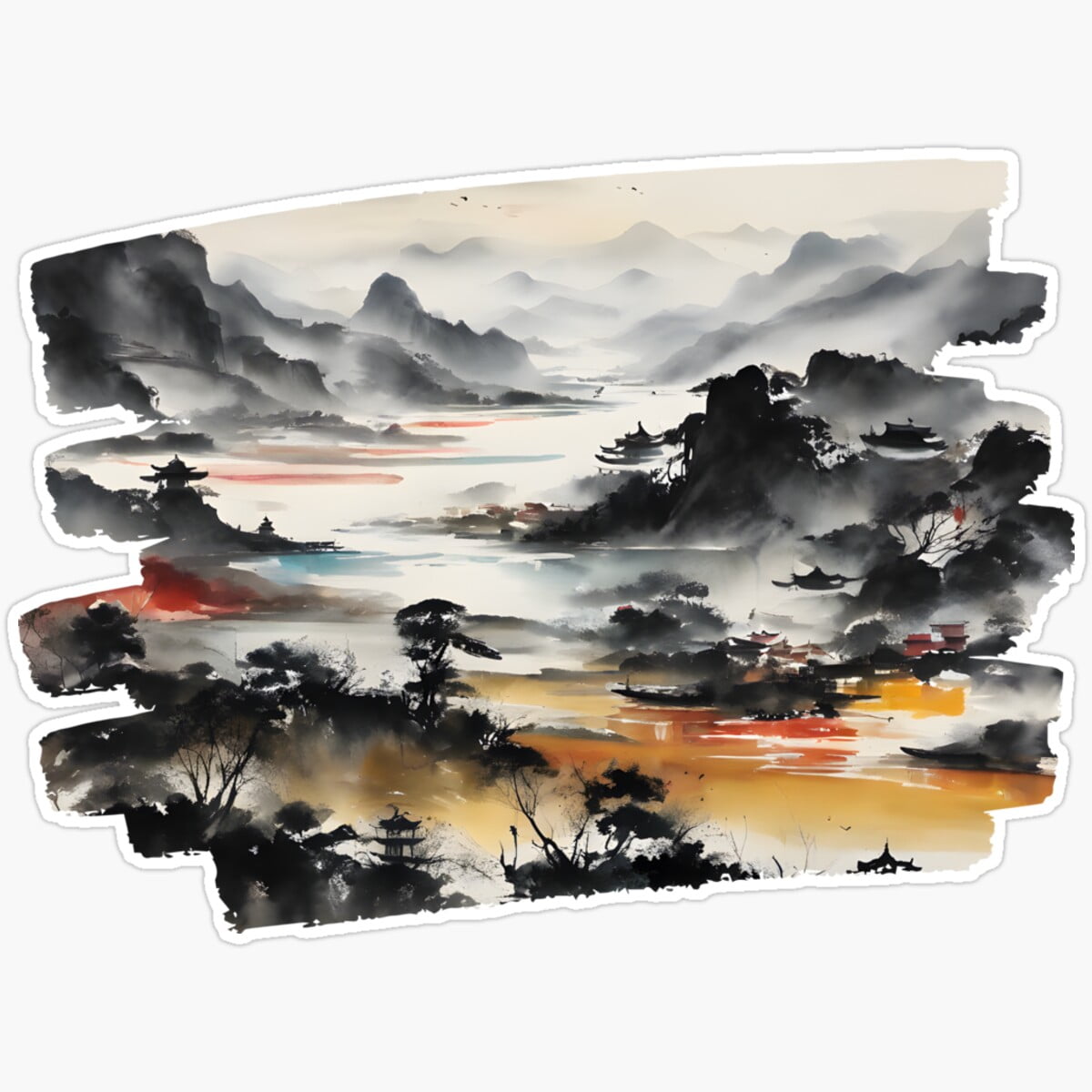Kira Japanese Ink Painting inspired Art #3 Sticker Decorative Laptop ...
