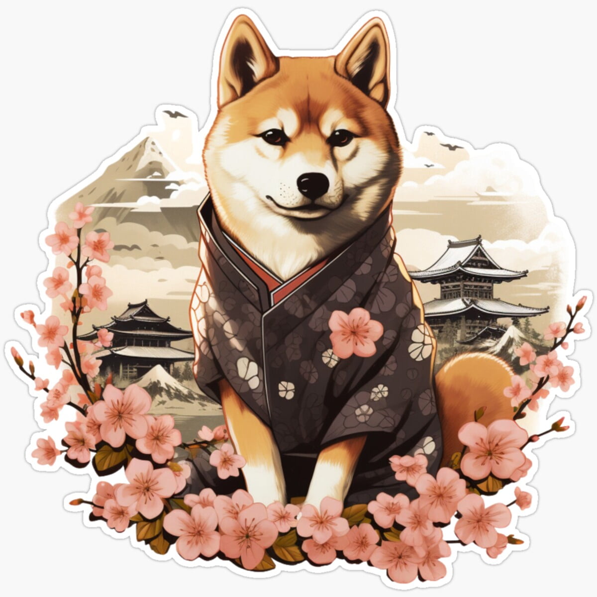 Kira Japanese Kawaii Shiba Inu Sticker Decorative Laptop, Phone ...