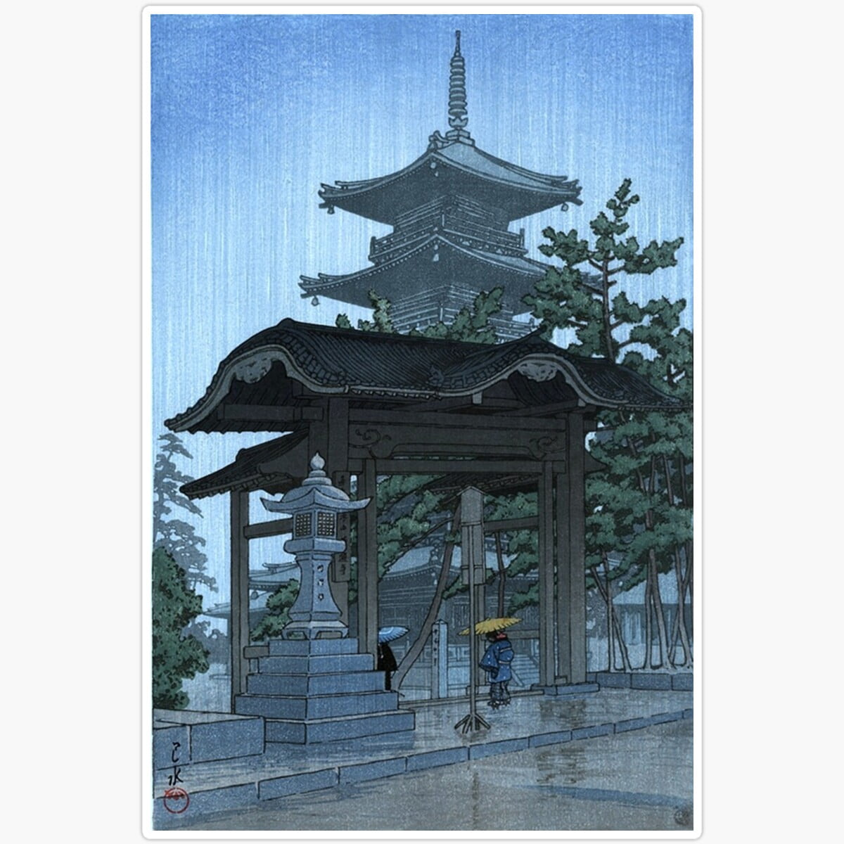 Kira Japanese Kawase Shrine Entrance Art Sticker Decorative Laptop ...