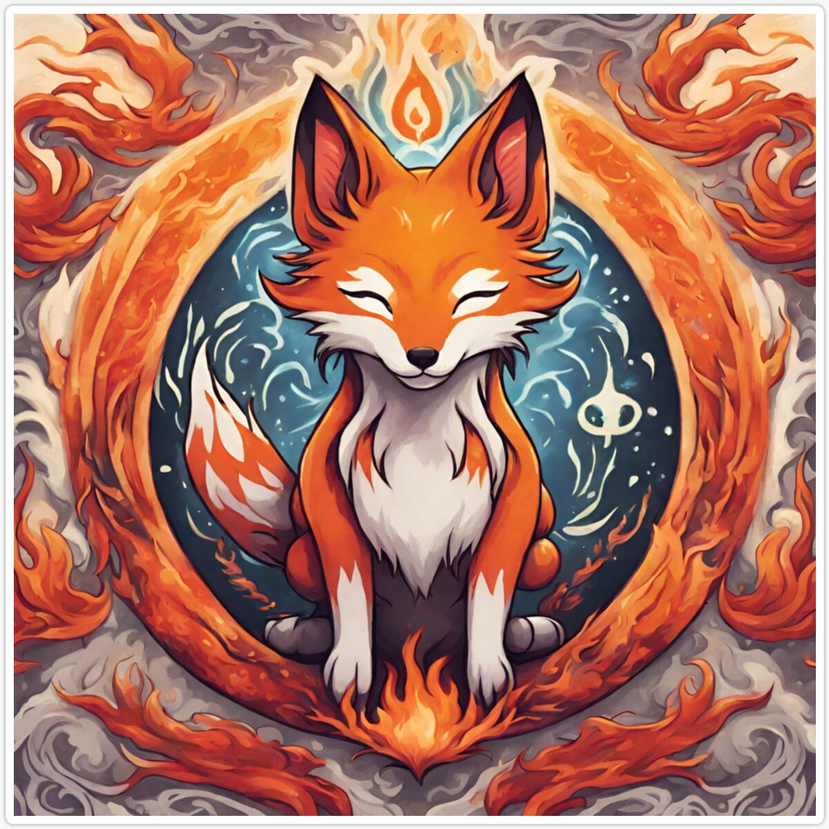 Kira Japanese Kitsune Sticker Decorative Laptop, Phone Stickers ...