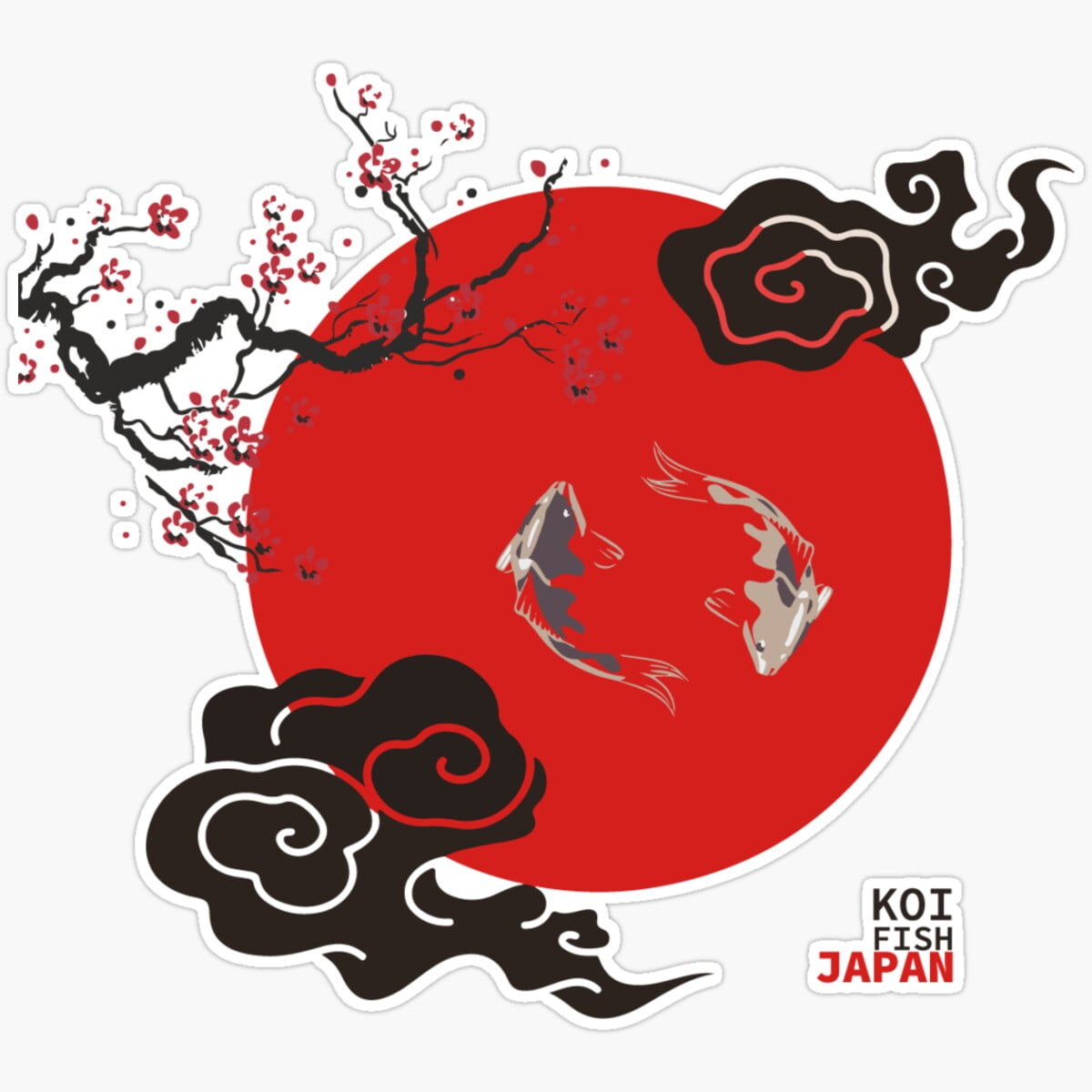 Kira Japanese Koi Sticker Decorative Laptop, Phone Stickers, Waterproof ...