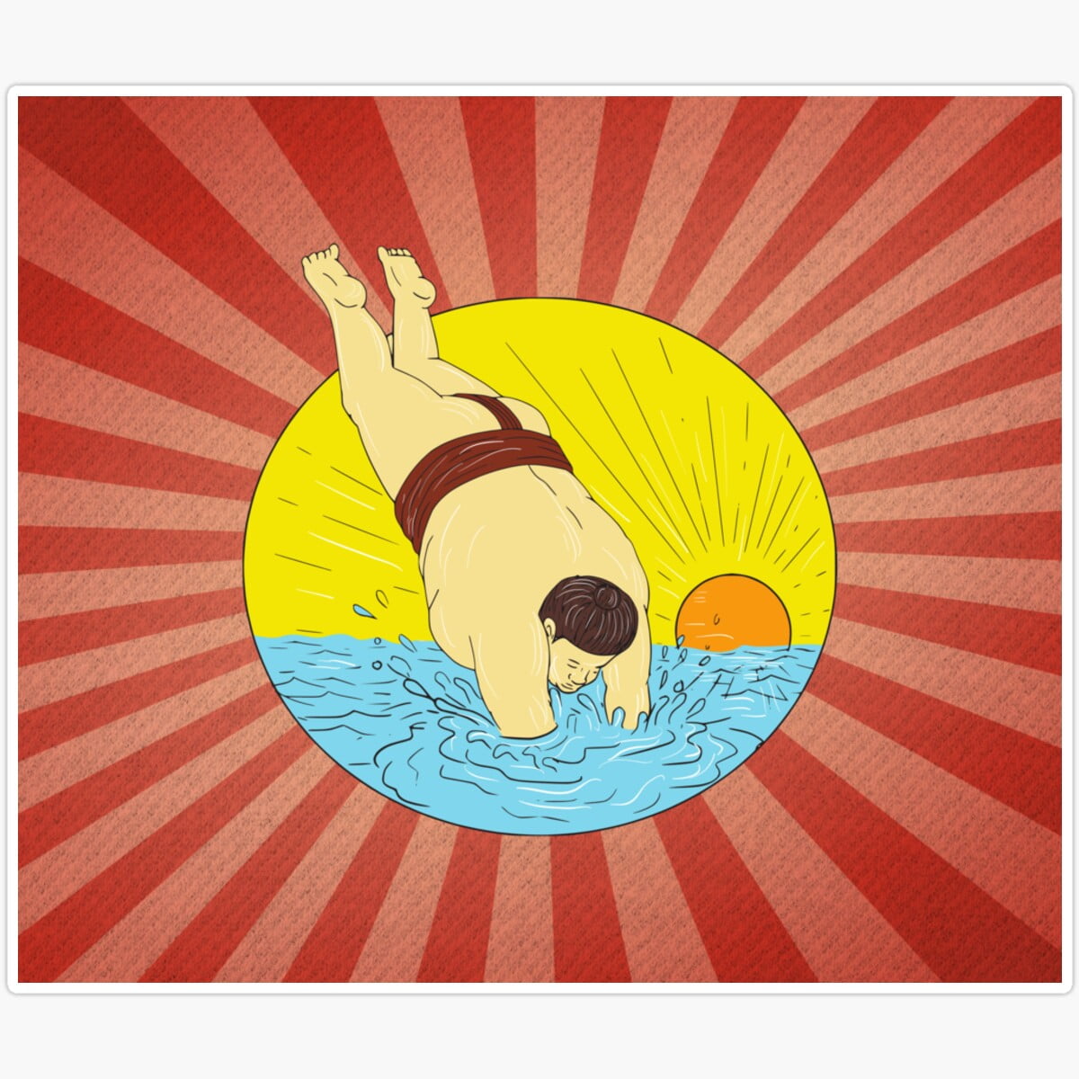 Kira Japanese Retro Sumo Sticker Decorative Laptop, Phone Stickers ...